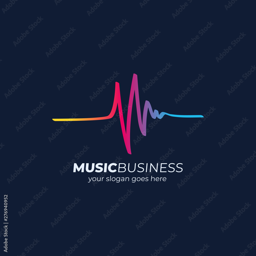 Music Logo concept sound wave, Audio Technology Stock Vector | Adobe Stock
