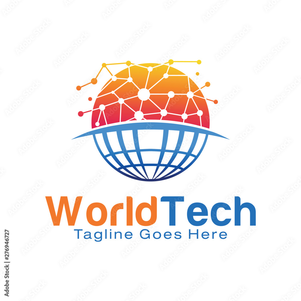 World Technology logo design template Stock Vector | Adobe Stock