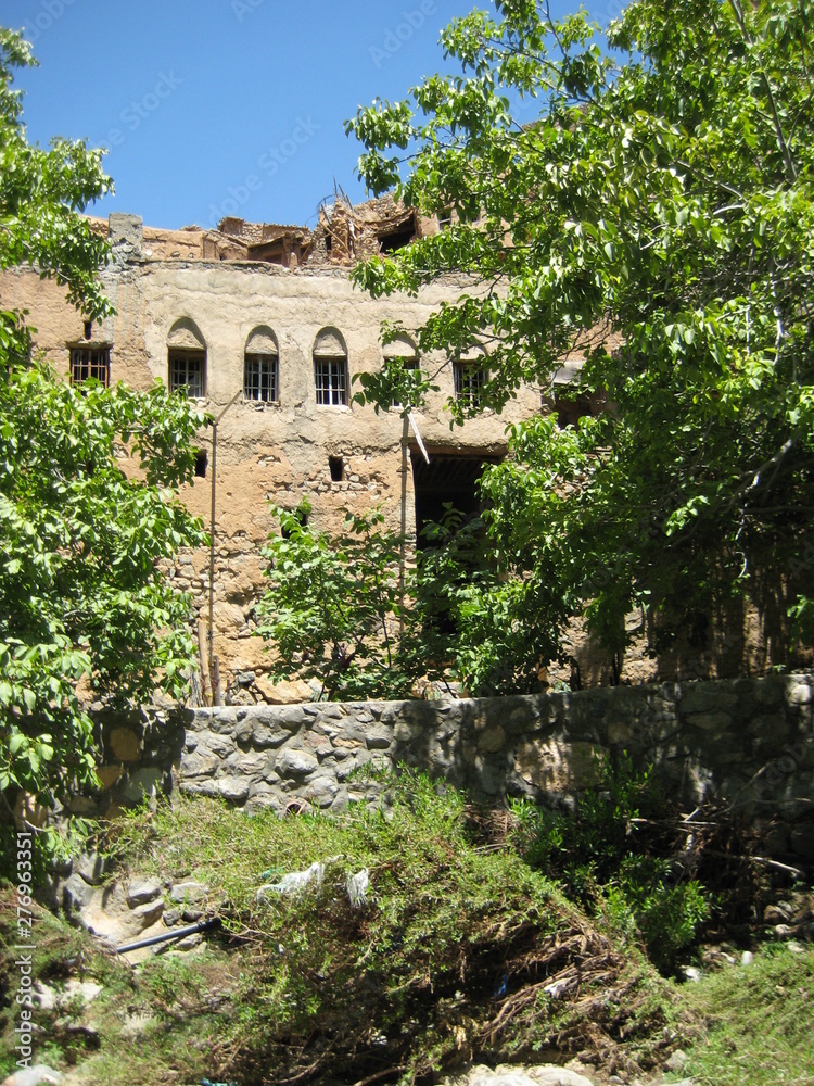 Middle East or Africa, picturesque bare mountain range and a large ...