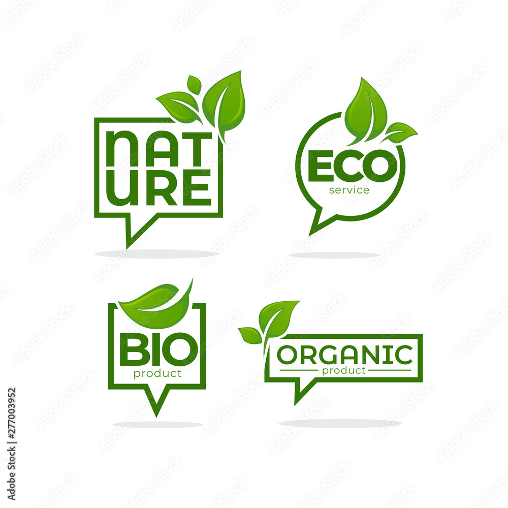 Nature, Organic, Bio, Nature c leave emblems, frames and logo Stock ...