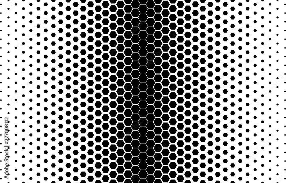 Hexagon halftone pattern. Abstract geometric shapes background. Stock ...