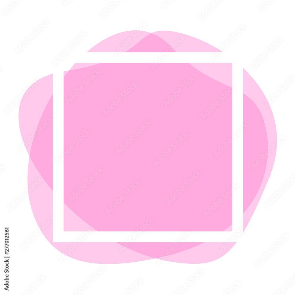 square frame white on pink blob shapes geometric for banner background ...