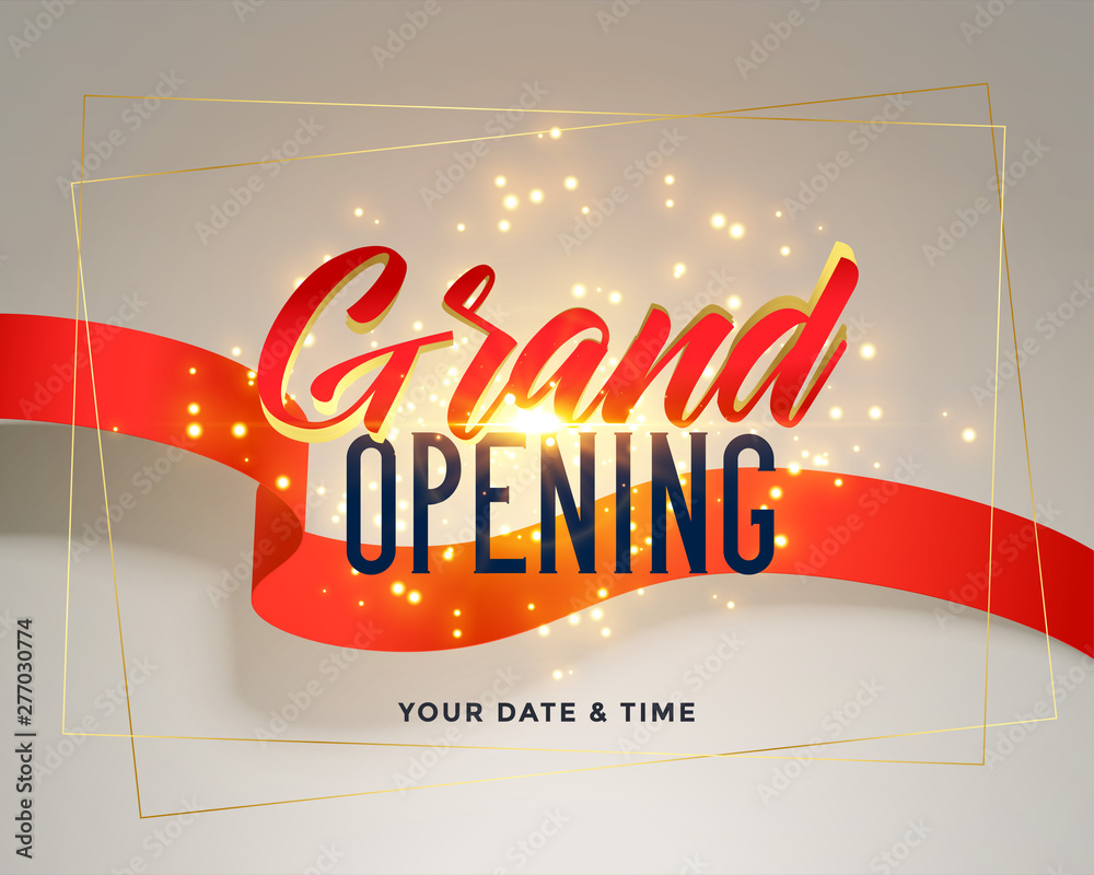 grand opening celebration flyer greeting background Stock Vector ...