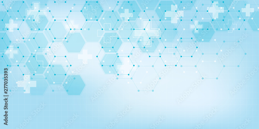 Abstract medical background with hexagons pattern. Concepts and ideas ...