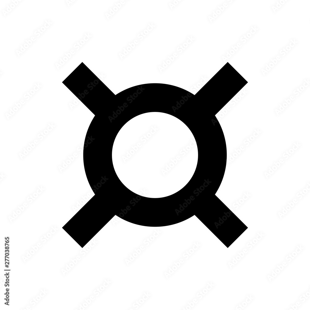 Vector image of a flat, isolated symbol of the universal denomination ...