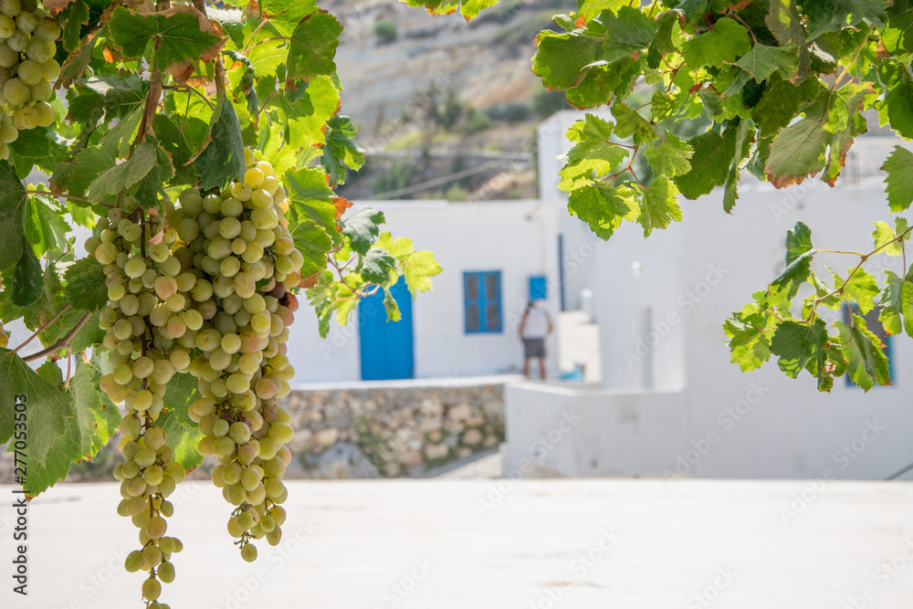 Fotografia do Stock: Street view of Potamos village with narrow alleys ...