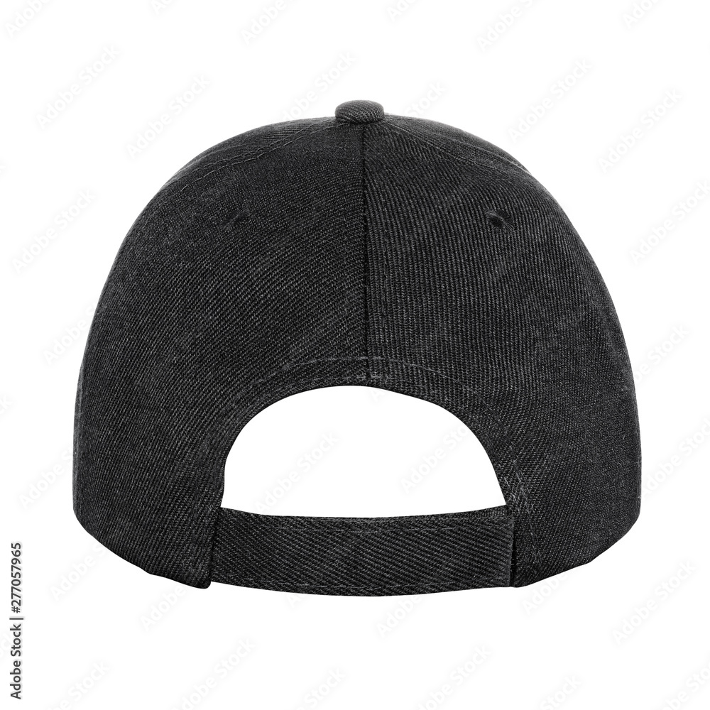 Black baseball cap back view isolated Stock Photo | Adobe Stock