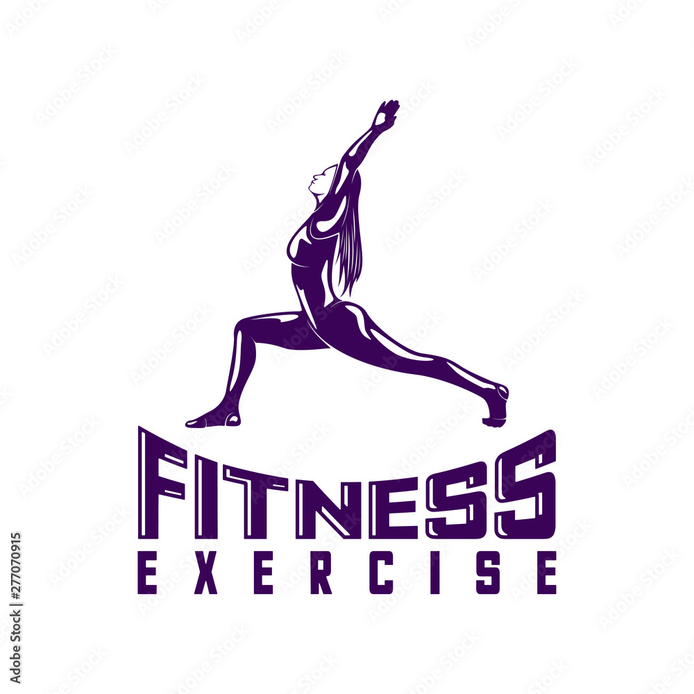 Design Woman fitness exercise logo vector. Gymnastics Active and ...