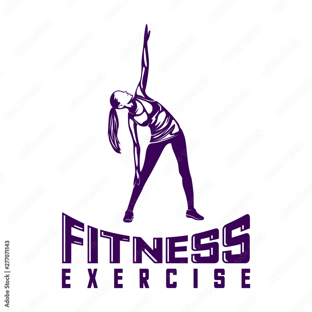 Design Woman fitness exercise logo vector. Gymnastics Active and ...