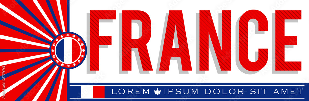 France Patriotic Banner design, typographic vector illustration, French ...