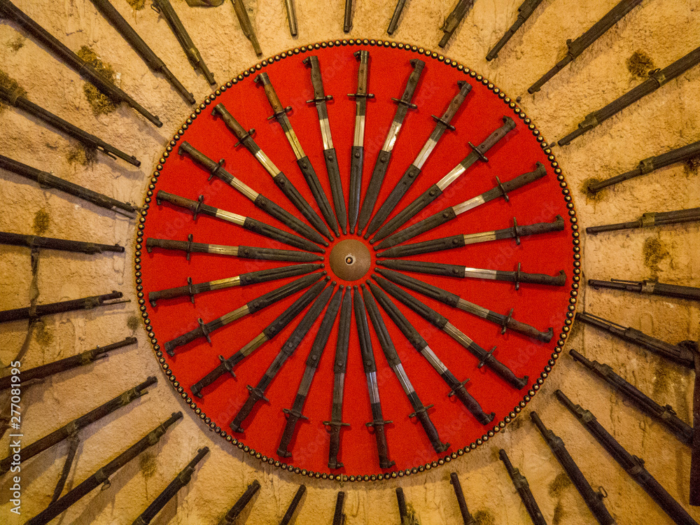 DEIR EL QAMAR, LEBANON - MAY 20, 2017: Arabic rifles in the Moussa ...