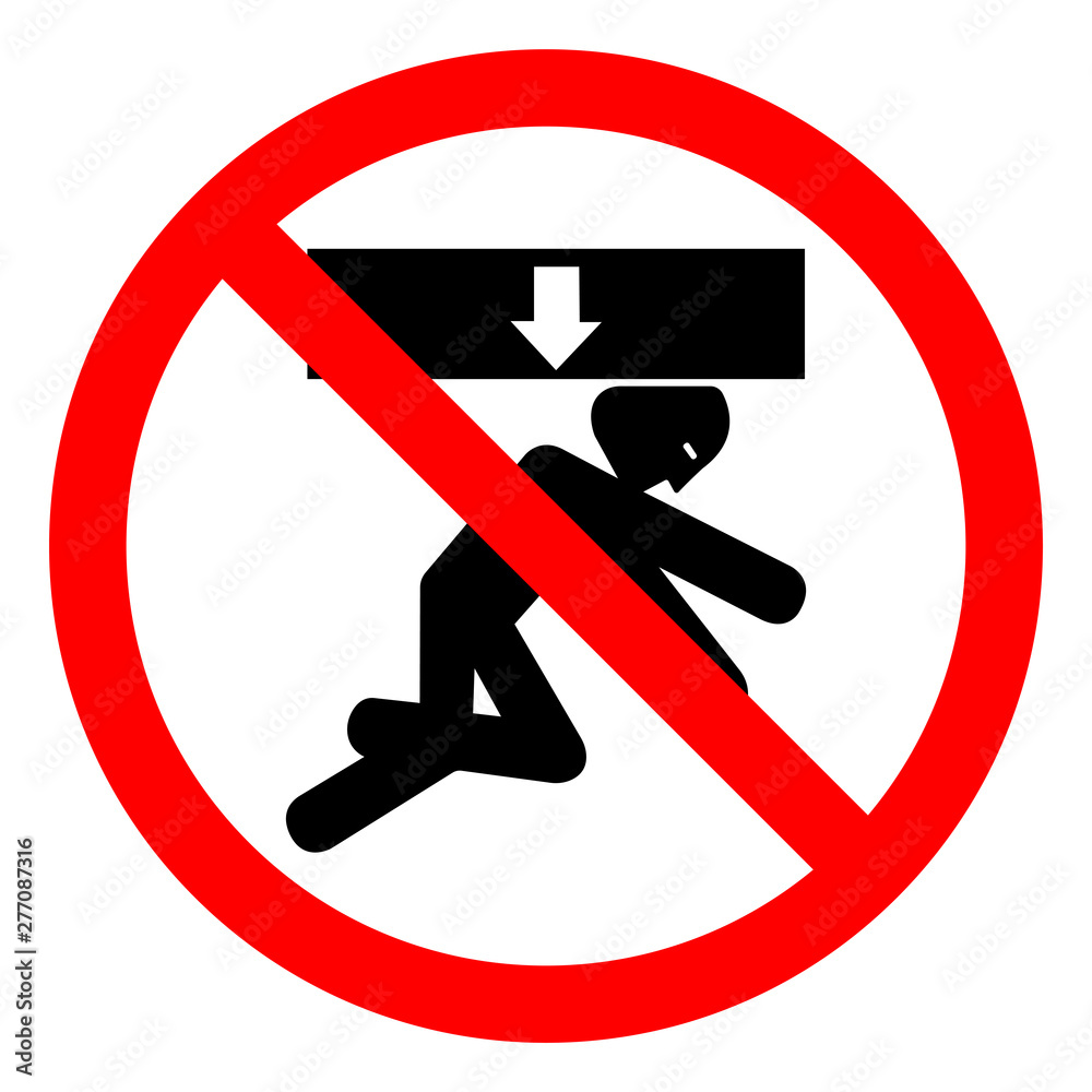 Injury Hazard Body Crush Force From Above Symbol Sign, Vector ...