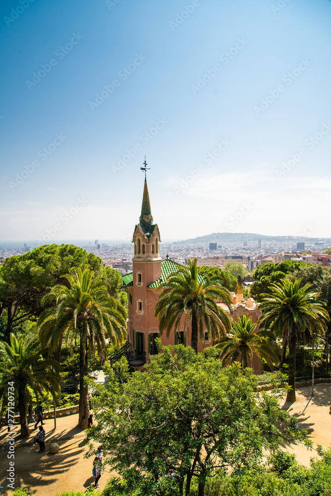 BARCELONA, SPAIN - April, 2019: View of the famous bench - serpentine ...