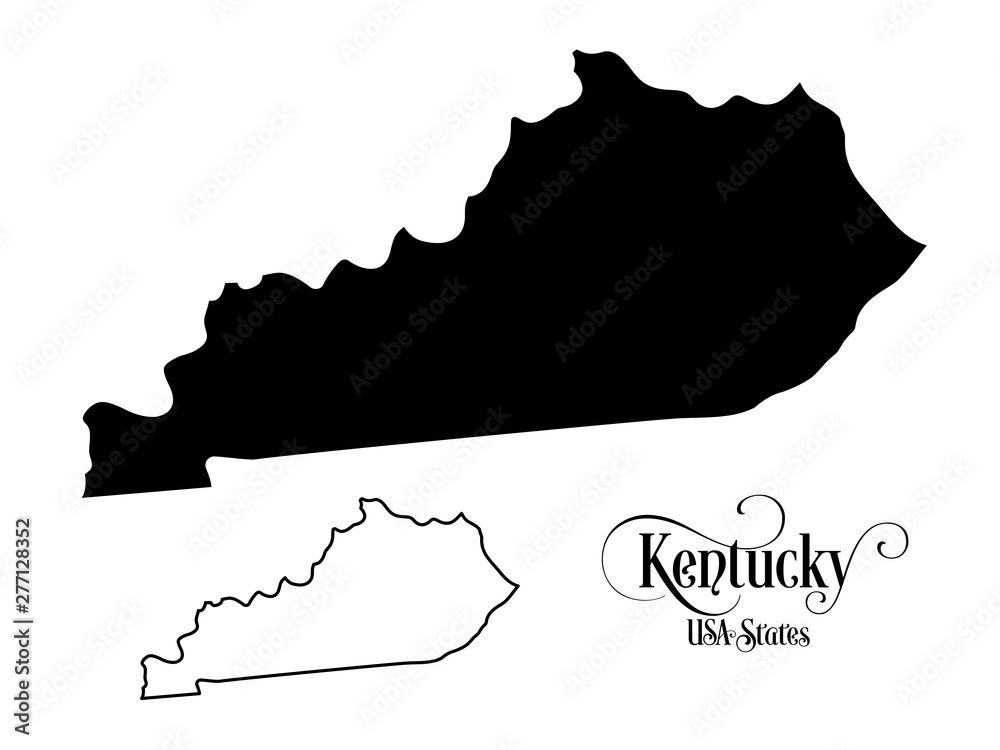 Map of The United States of America (USA) State of Kentucky ...