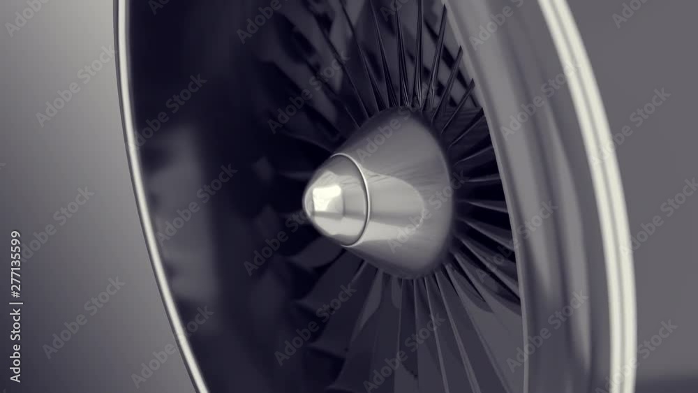 Air Force turbojet engine. Close-up video of Airscrew (propeller ...