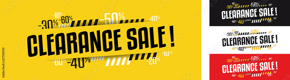 Clearance sale banner in four variations Stock Vector | Adobe Stock