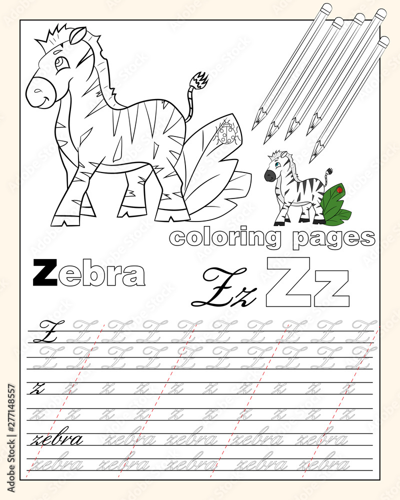 illustration_26_coloring pages of the English alphabet with animal ...
