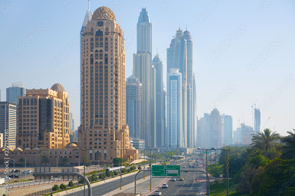 Dubai, UAE United Arabs Emirates. Arjaan building and Dubai marina ...