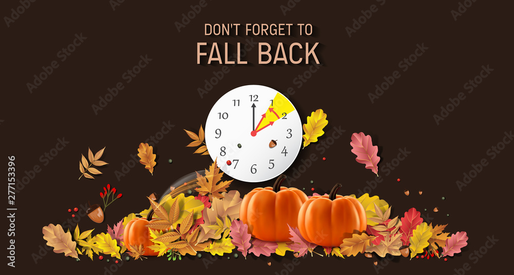 Day Light Savings Time End - Don't Forget To Fall Back. Stock Vector ...