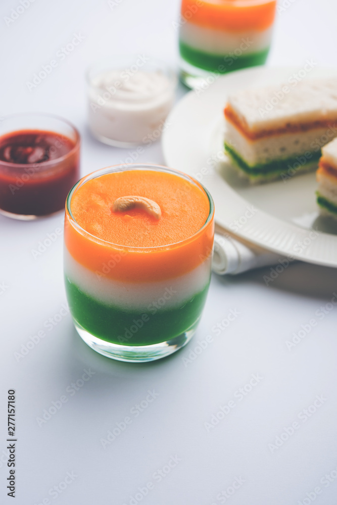 Tiranga / Tricolour sweet food made using indian flag colours and ...