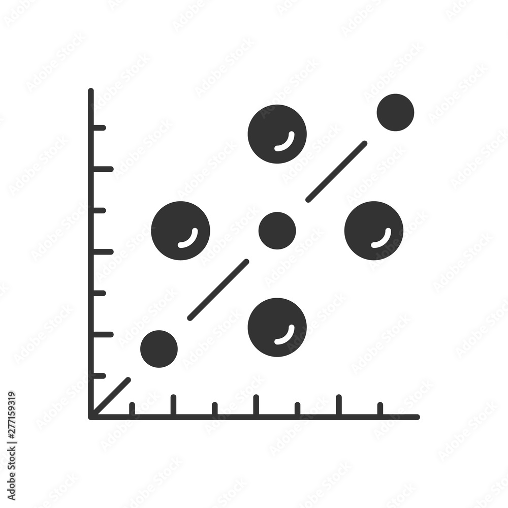 Scatter plot glyph icon. Scattergram. Mathematical diagram. Symbolic ...
