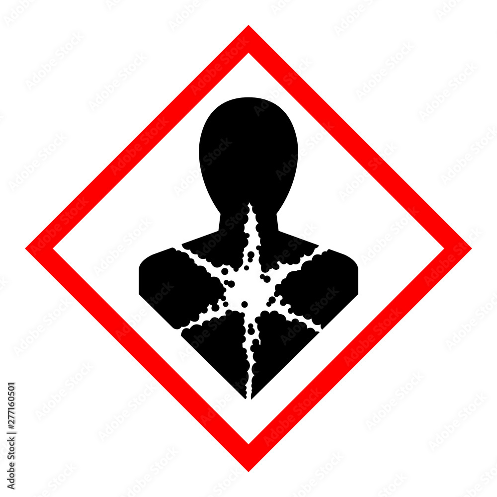 Longer Term Health Hazard,GHS Hazard Pictogram Isolate On White ...