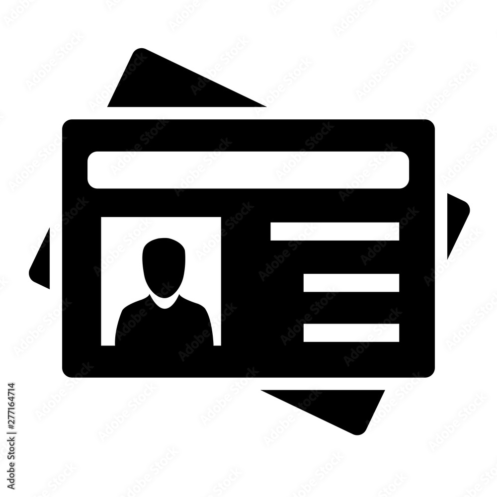 Id card icon vector. Identity tag vector illustration symbol. Driver ...