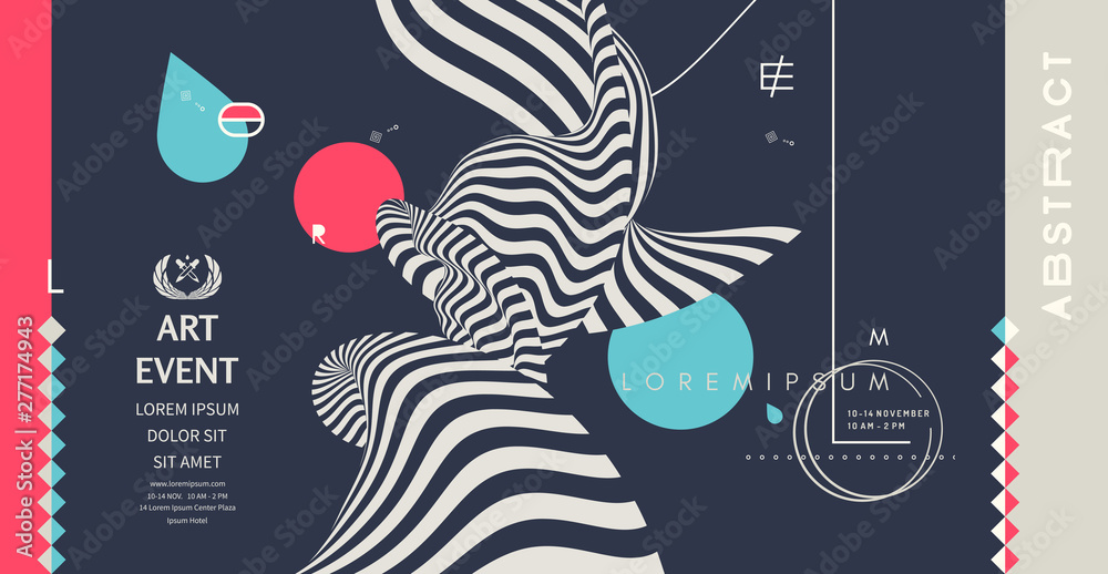 Art event invitation template with date and time details. Background ...