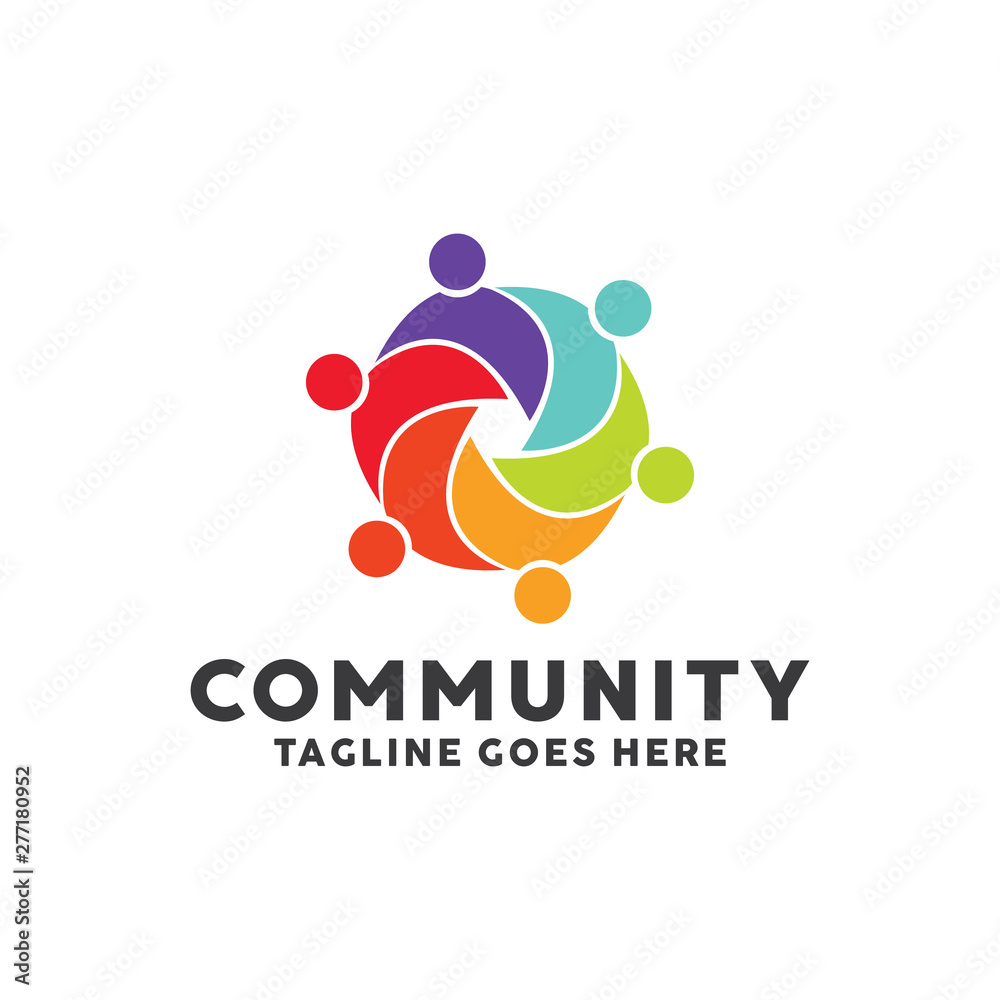 Community Logo For Leadership Design With Colorful Circle Society Style ...