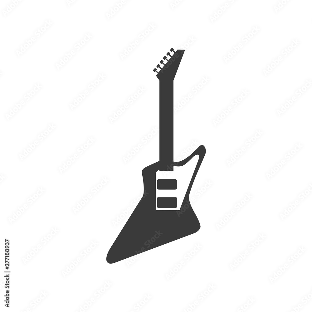 Guitar icon template black color editable. Guitar symbol vector sign ...