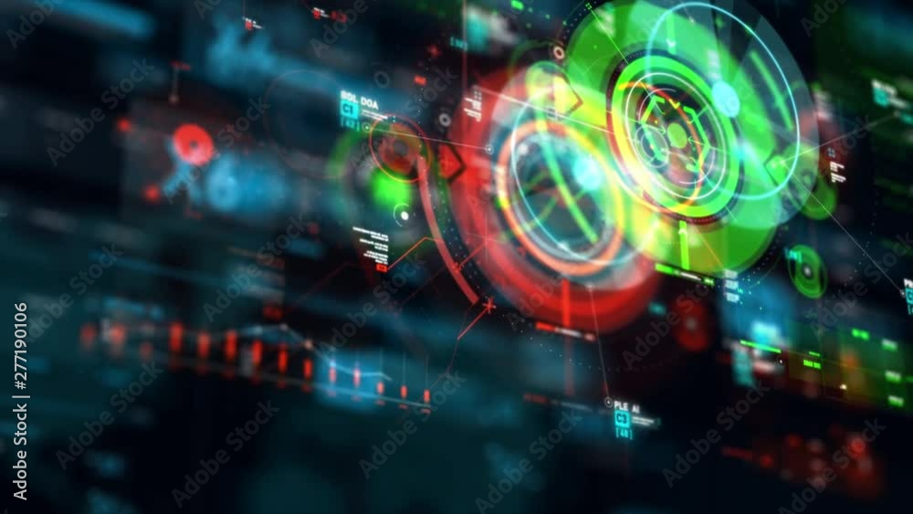 Target pointer and Futuristic user interface HUD GUI digital text ...