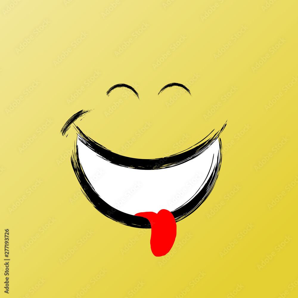 Laughing Smile, Funny Brush Vector Icon. Inspirational and Motivational ...