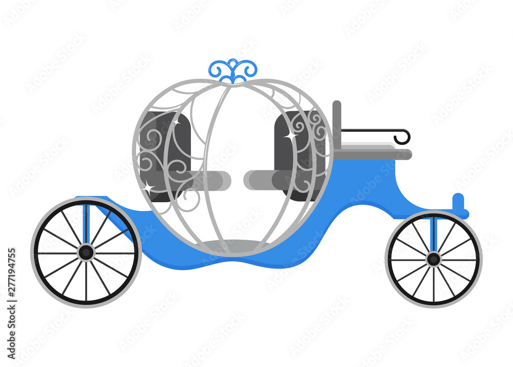 Carriage coach vector vintage transport with old wheels and antique ...