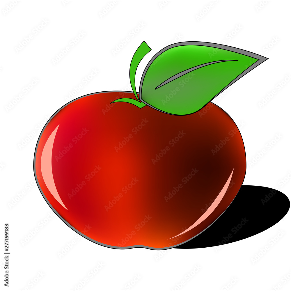 stylized Apple vector isolated object clipart sticker Stock Vector ...
