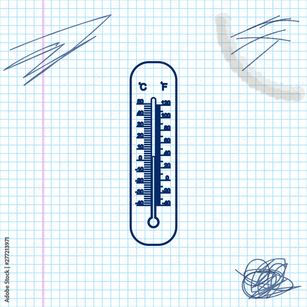 Celsius and fahrenheit meteorology thermometers measuring heat and cold ...