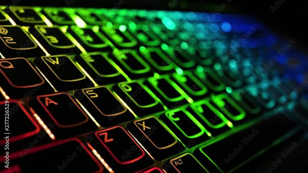 Backlight gaming keyboard with versatile color schemes Stock Video ...