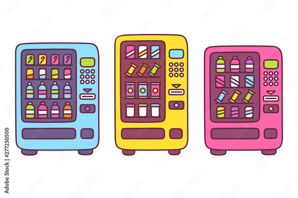 Cute cartoon vending machine Stock Vector | Adobe Stock