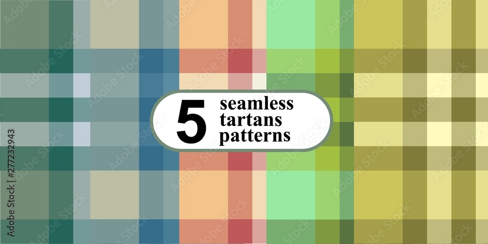 Plaid checkered pattern in different colors. Stock Vector | Adobe Stock