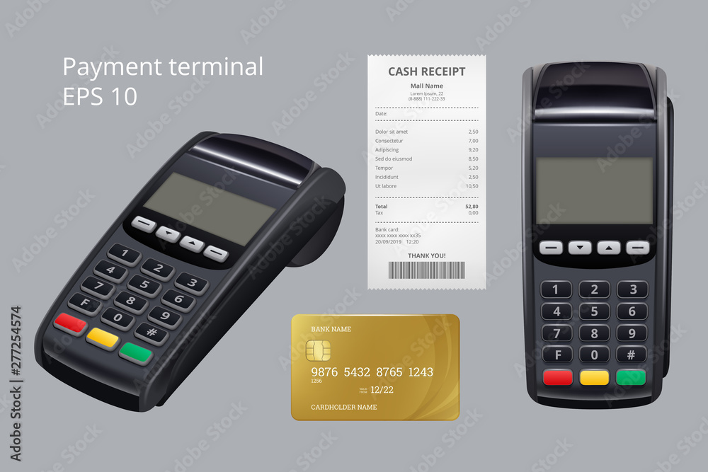 Payment terminal. Credit card termination machine nfc mobile payment ...