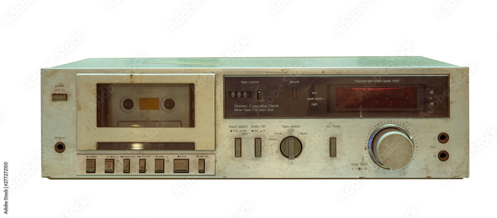 cassette recorder player with clipping path objects isolated on white ...