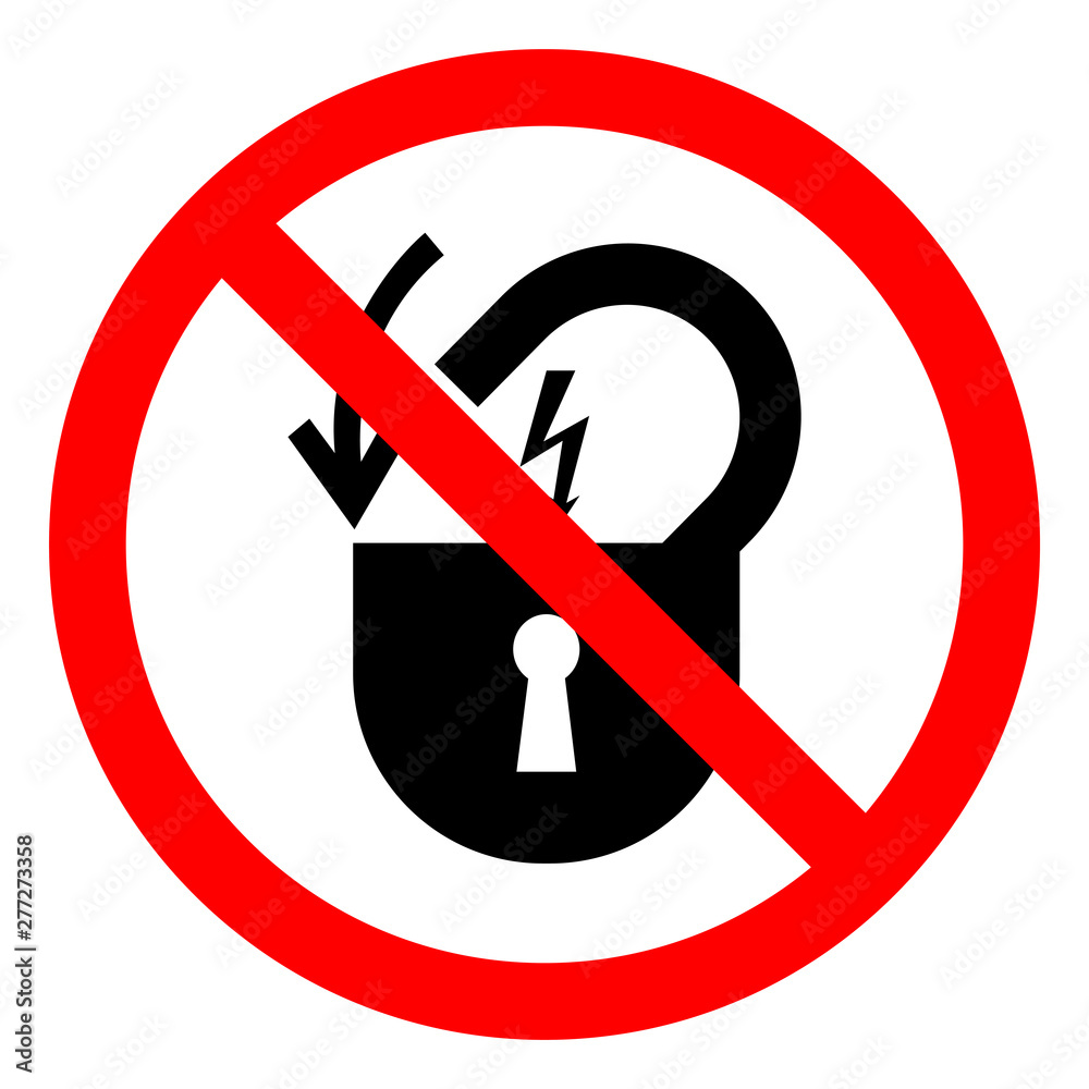 Injury Hazard Lock Out Electrical Power Symbol Sign, Vector ...