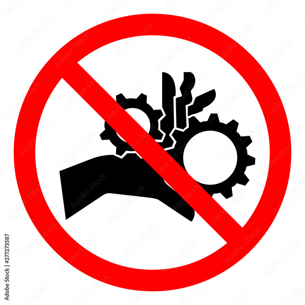 Injury Hazard Hand Entanglement Rotating Gears Symbol Sign, Vector ...