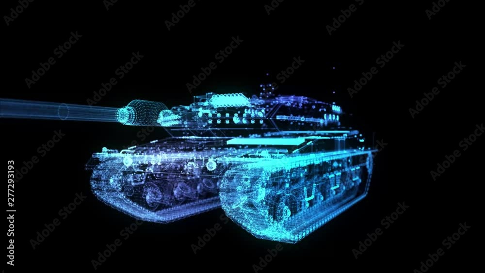 Military Tank. Armoured Combat Fighting Vechicle. 4k animation. Loop ...