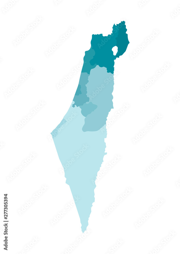 Vector isolated illustration of simplified administrative map of Israel ...