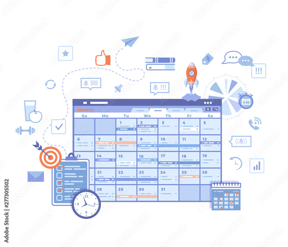 Planning Schedule Online web page interface planner, organizer ...