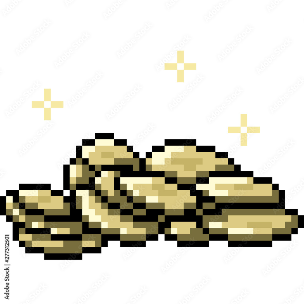 vector pixel art gold coin Stock Vector | Adobe Stock