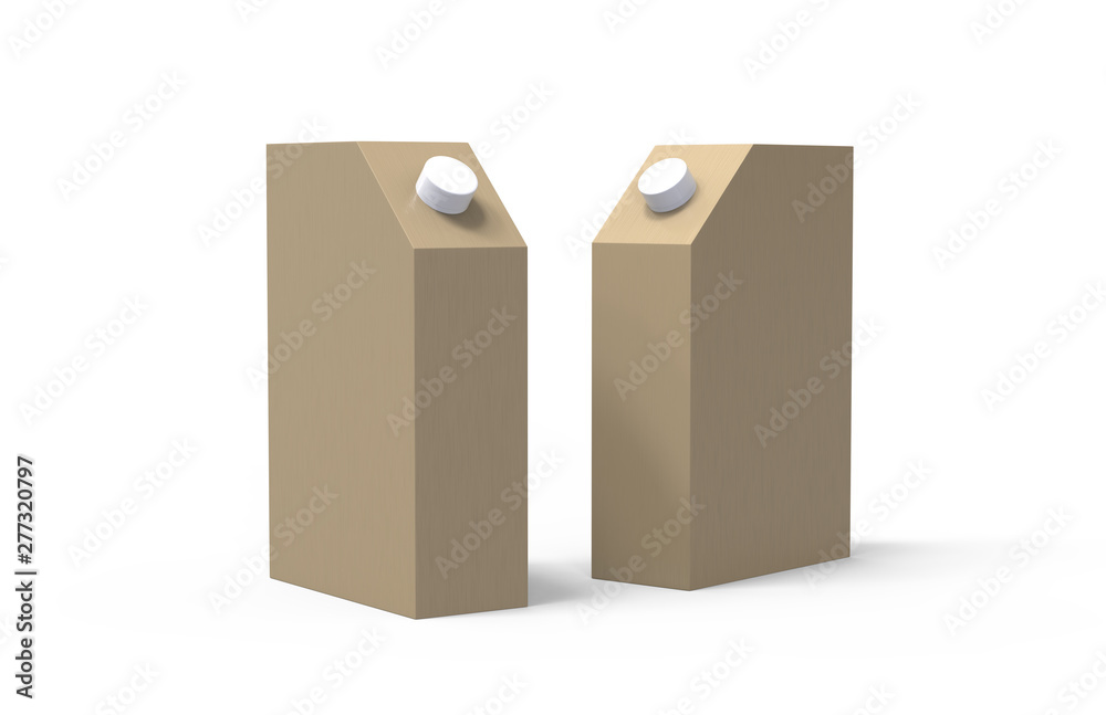Corrugated tea flask box mock up template on isolated white background ...