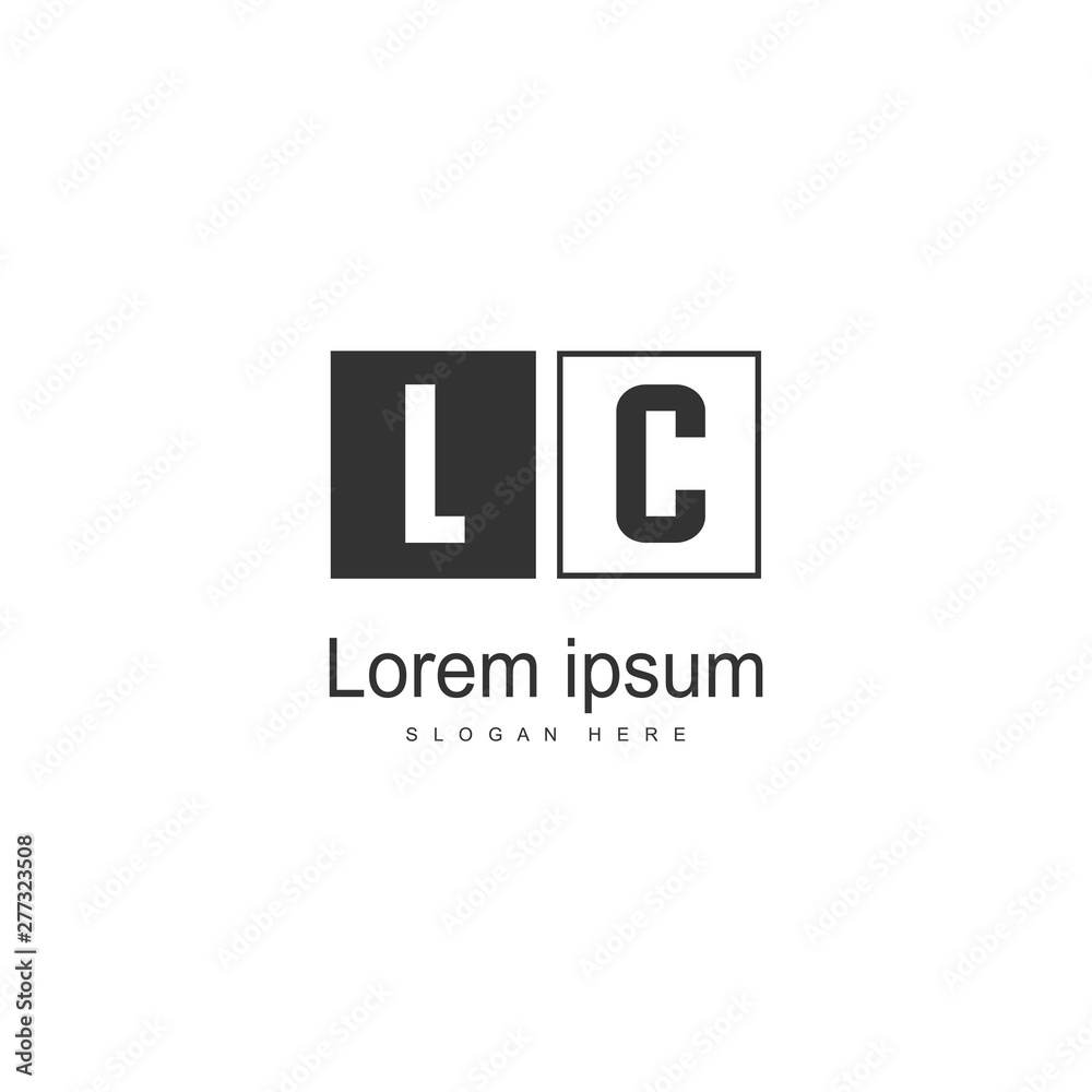Initial LC logo template with modern frame. Minimalist LC letter logo ...