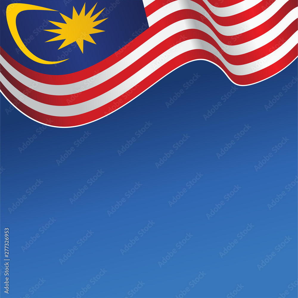 Hari Merdeka, Malaysia Independence day. Waving Malaysia national flag ...