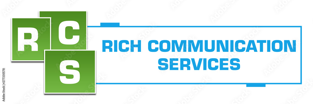 RCS - Rich Communication Services Green Blue Squares Left Box Stock ...